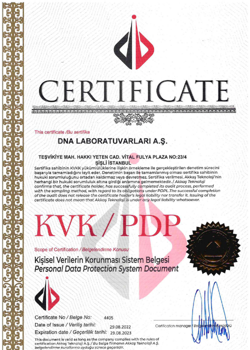Certificates - Özel DNA Laboratuvarları Genetik Hastalıklar ...